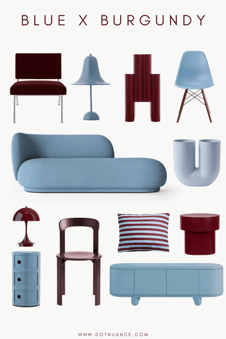 Blue X Burgundy Color Palette - Dotnuance